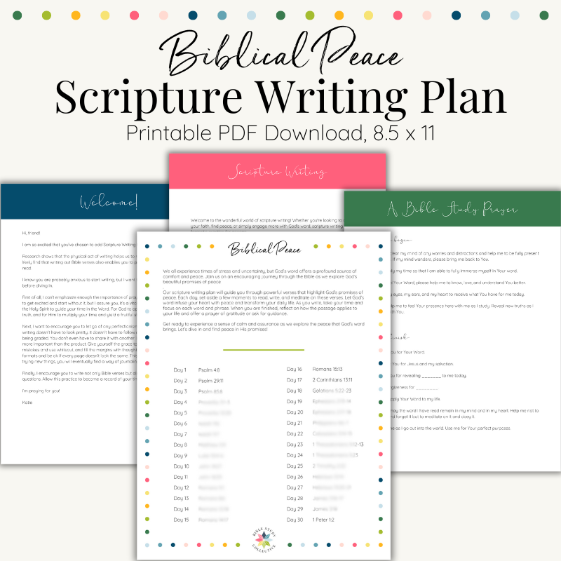 Biblical Peace Scripture Writing Plan | Printable – Bible Study Collective