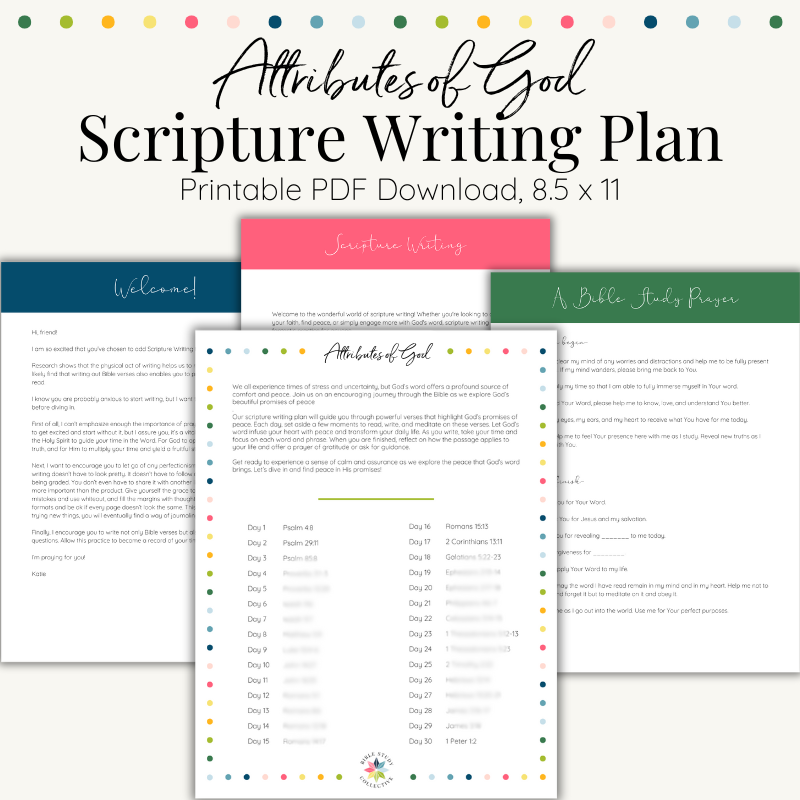 Attributes of God Scripture Writing Plan | Printable – Bible Study ...